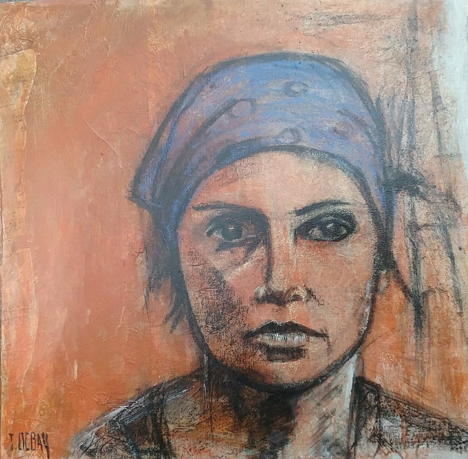 La hiercheuse by Therese Debay (2012) : Drawing Charcoal on Linen ...