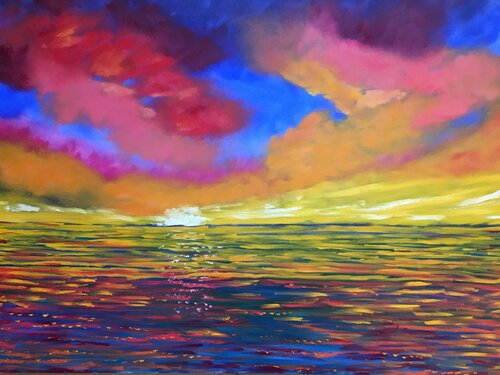 Ocean Sunset by Bill Neary (2019) : Painting Oil on Canvas - Singulart