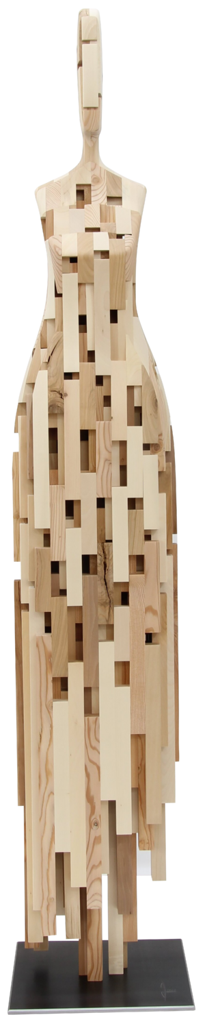 human flow DIA by Manfred Hellweger (2022) : Sculpture Wood, Steel ...