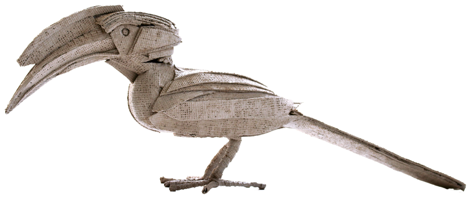 Trumpeter Hornbill by Izidro Duarte (2024) : Sculpture Textile, Wood ...