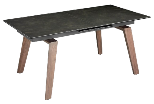 EXTENDABLE PORCELAIN AND WALNUT WOOD DINING TABLE by Angel Cerdá (N.D ...