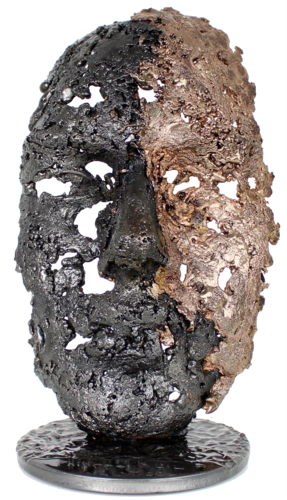 Une larme 24-22 - Sculpture visage metal bronze acier - Face sculpture ...