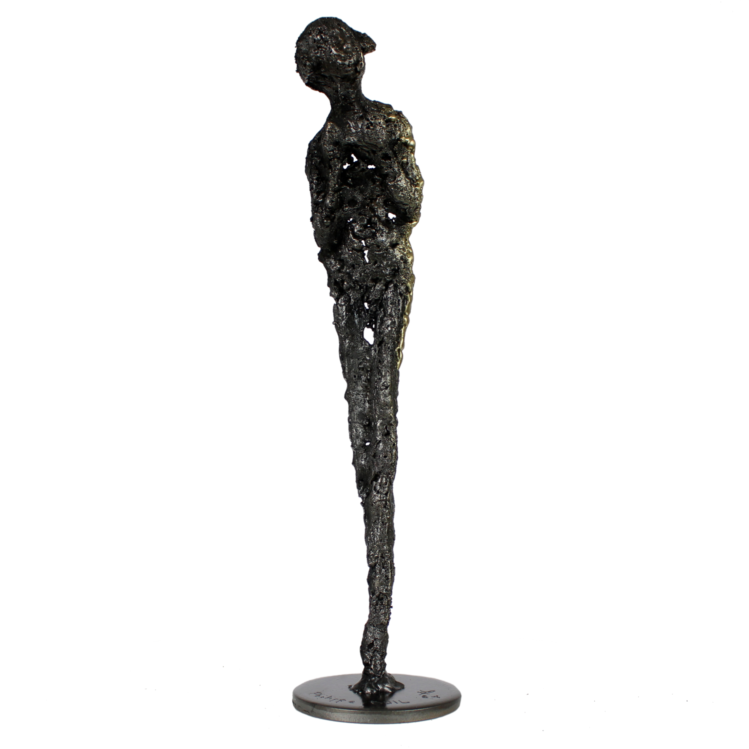 Muse 144-21 - Sculpture femme dentelle metal acier et laiton by ...