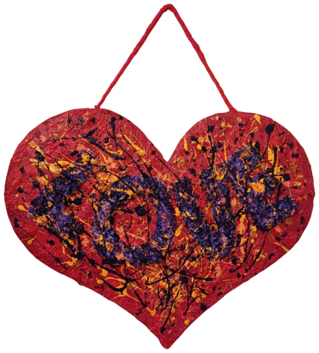 MY HEART by Christiane Guerry (2025) : Sculpture Acrylic, Wood - Singulart