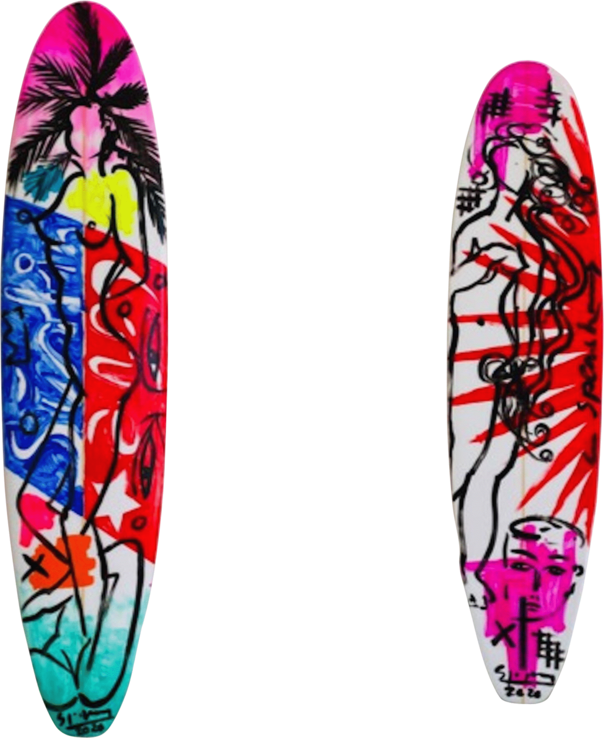 Surfboard Graffiti Drawings