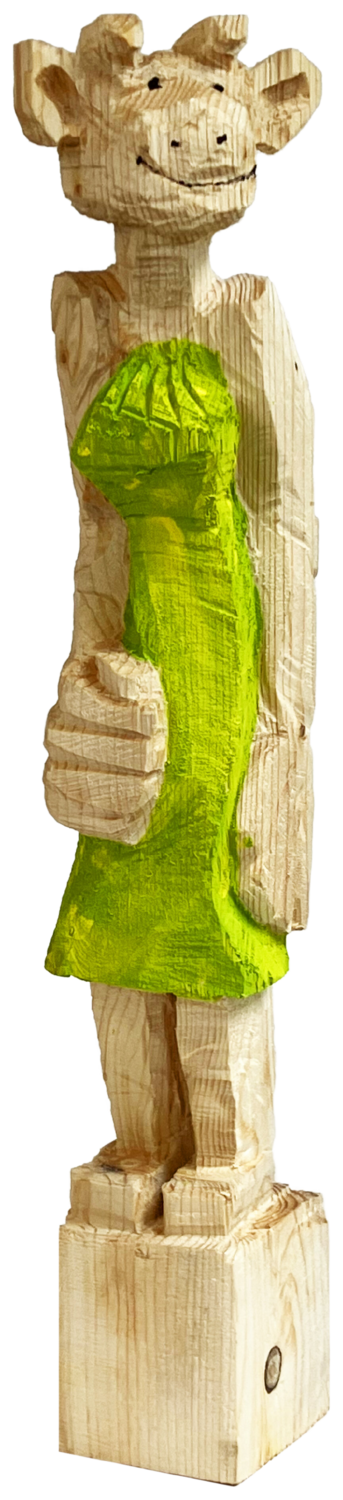 Mrs Erna Cow de Jörg Herz (2023): Escultura Acrílico, Madera - Singulart