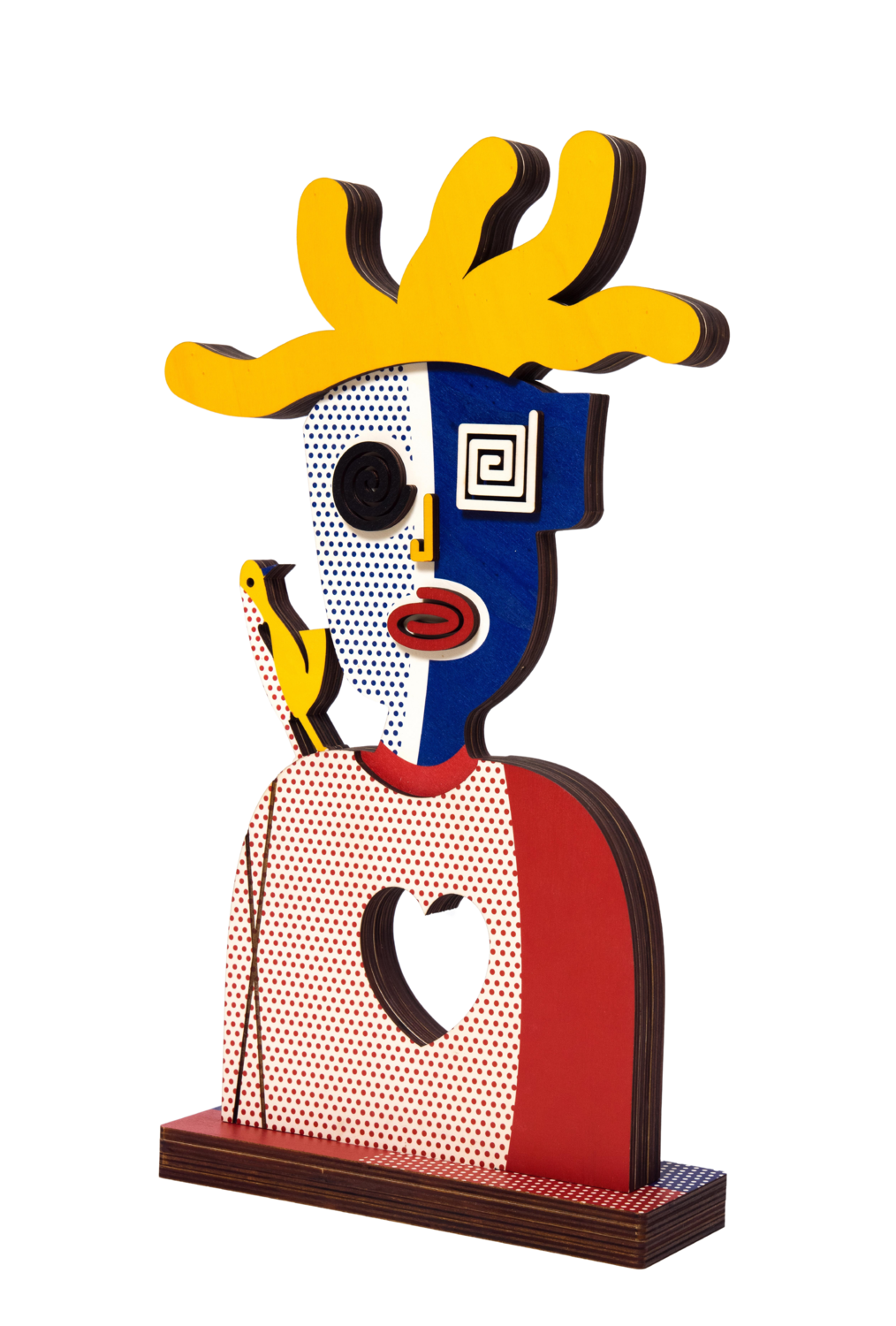 Red Punk Sculpture - Double Sided - 3D Bright contemporary wall artwork ...